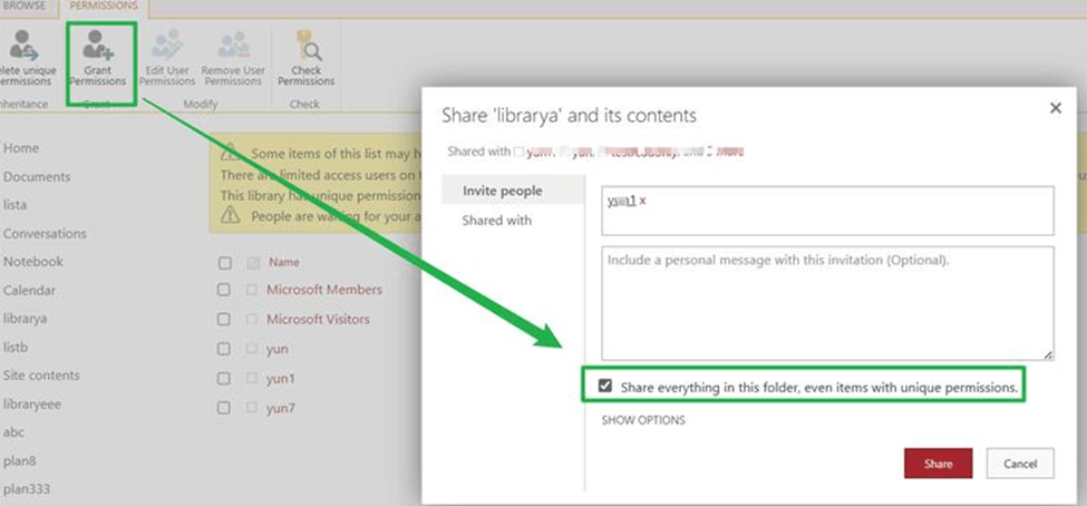 Sharepoint List Default Sharing Options - Microsoft Q&A