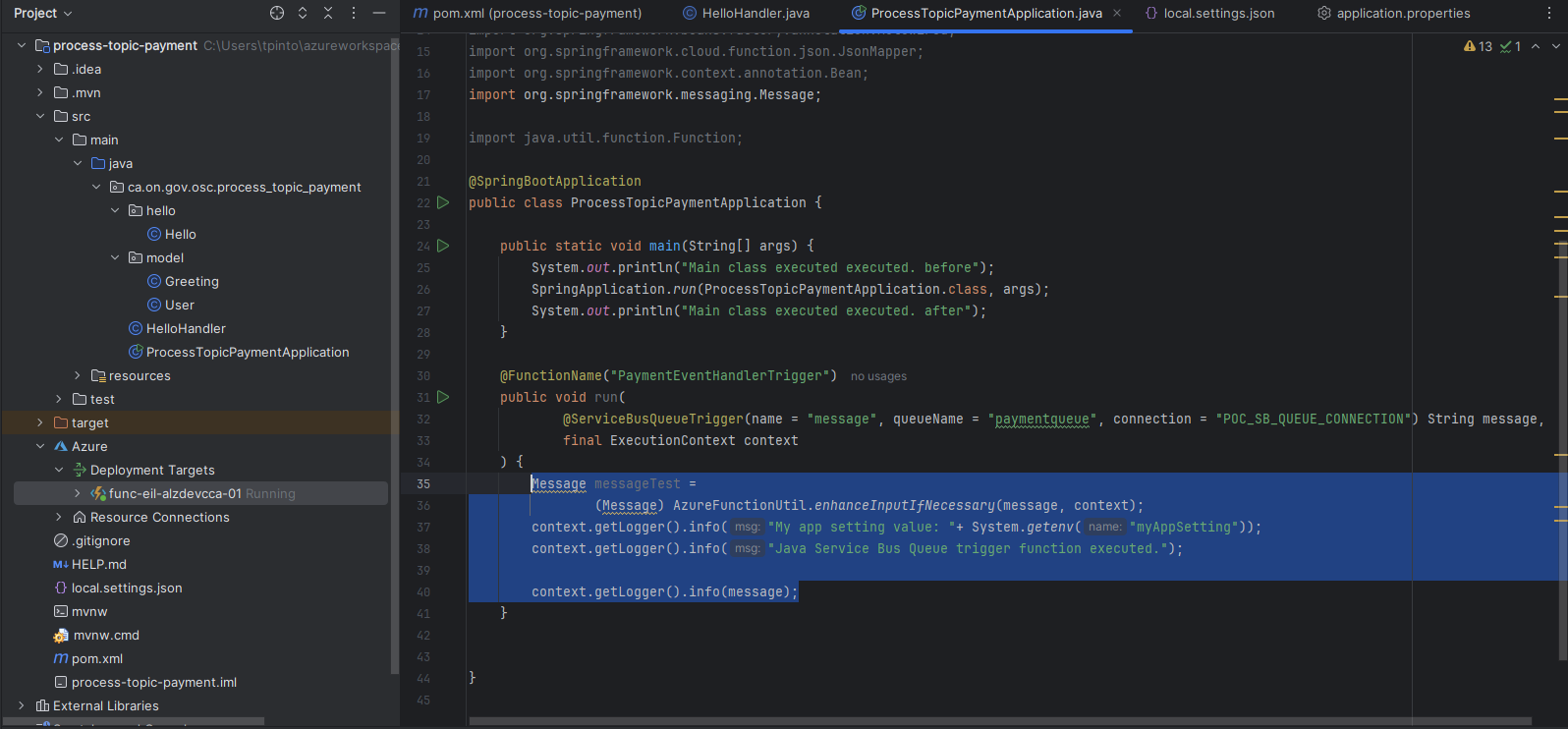 My Spring Cloud Function does not get triggered and does not print the ... My Spring Cloud Function does not get triggered and does not print the ...