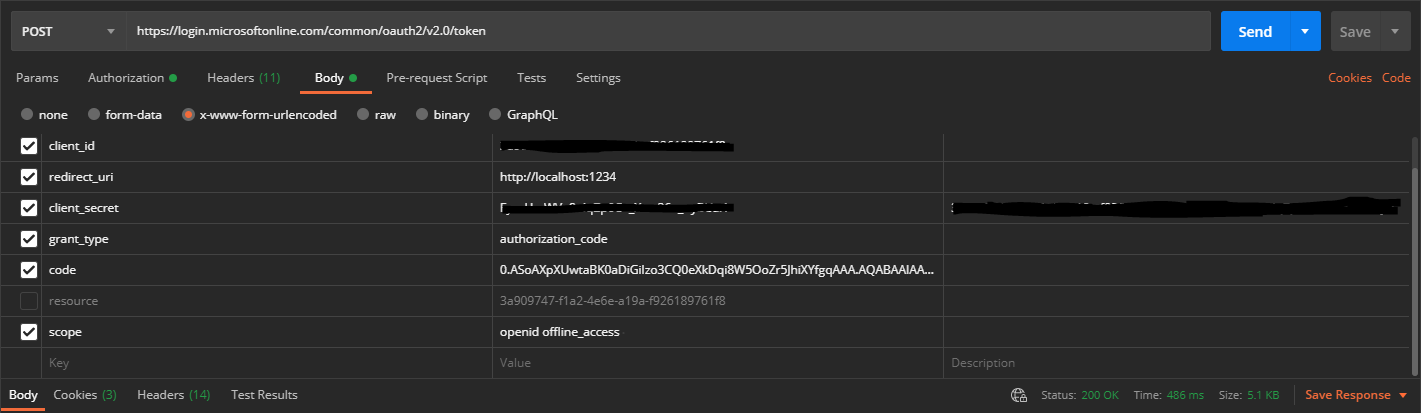 API response ERROR - AADSTS700009: 'redirect_uri' must be provided when ...