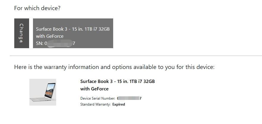 Check warranty page not working. - Microsoft Q&A
