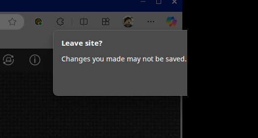 Leaving Site Prompt Cut Off - Microsoft Q&A