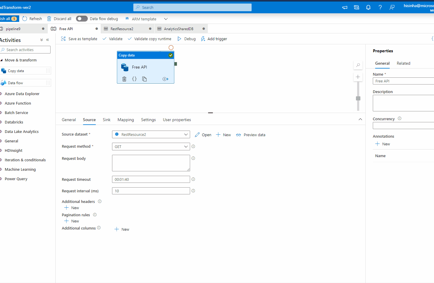 Using an API as a data source from the web and copy into Azure SQL ...