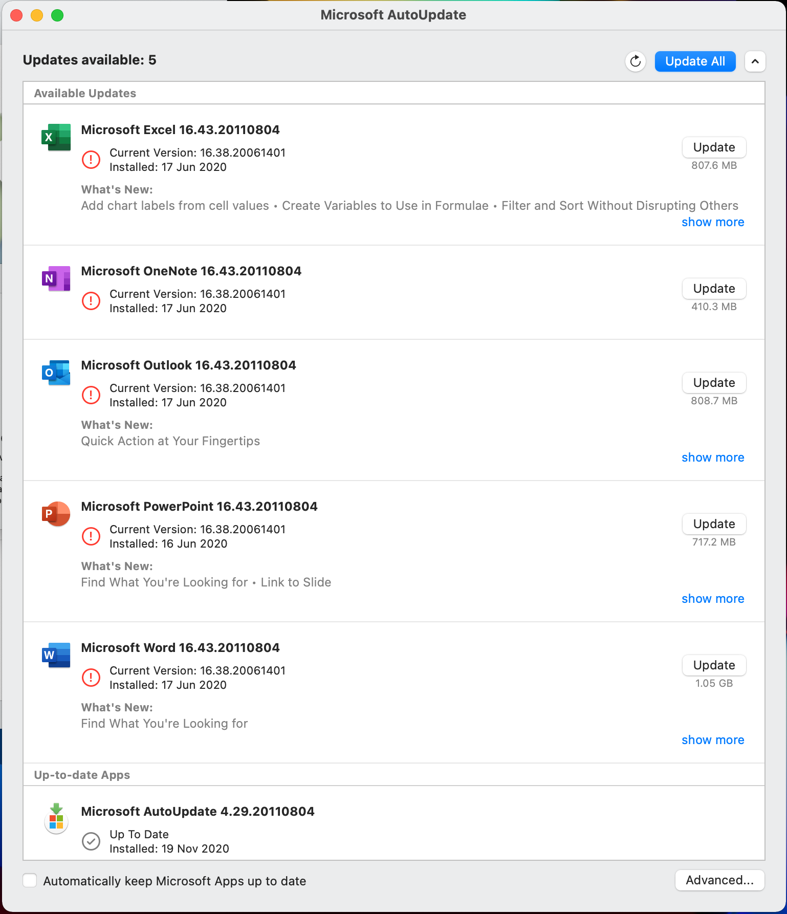 Microsoft Auto Update will not complete updates to Office (MAU) macOS ...