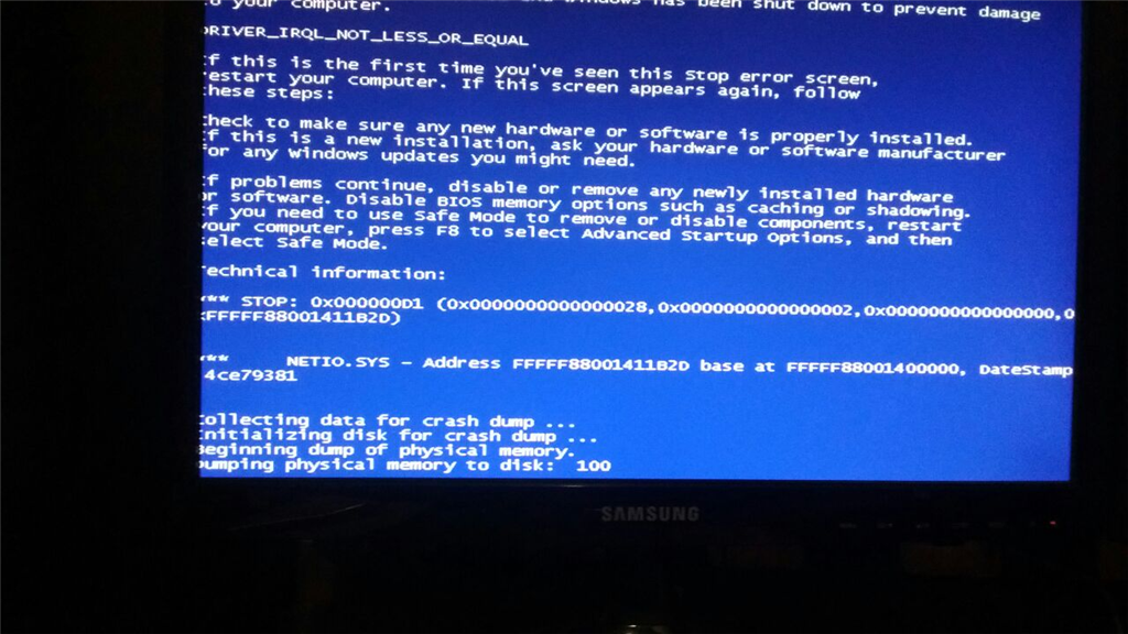 BSOD cause of a bug check 0x000000d1 (0x0000000000000000 ...