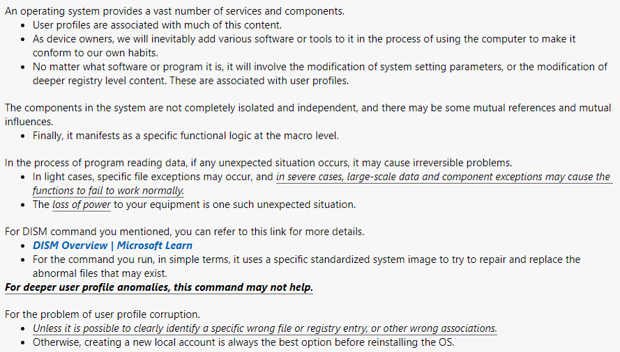 How to get default user profile back after reimage & restore. Also, how ...