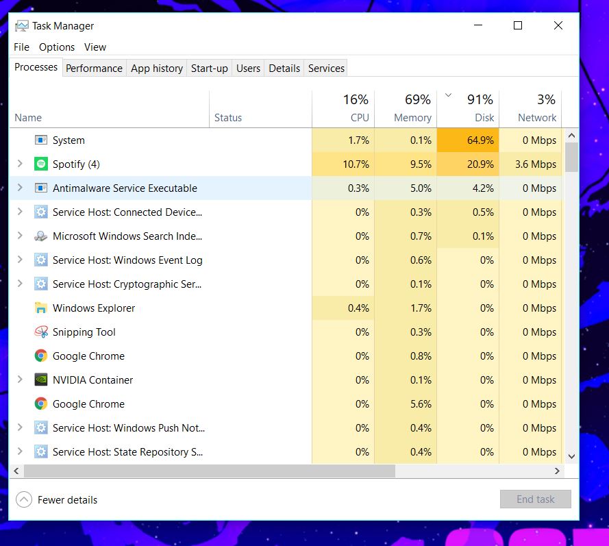100% disk usage while opening any app. - Microsoft Q&A