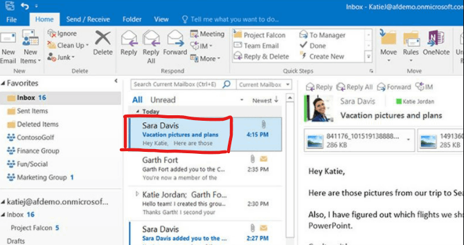 Outlook: Need subject under the sender name - Microsoft Q&A