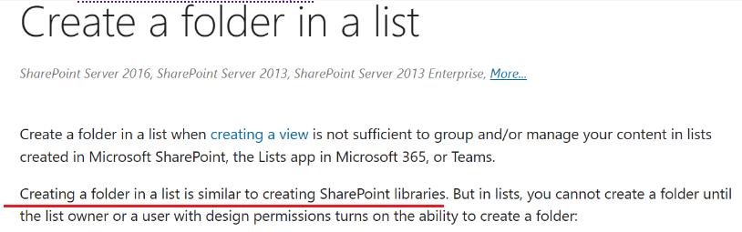 Folder in a SharePoint list - how would you use that? - Microsoft Q&A