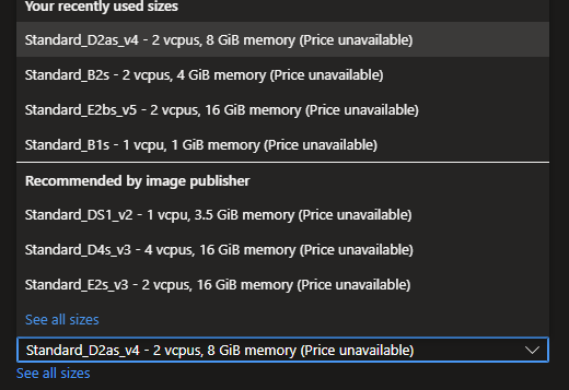 Azure Virtual Machine Pricing Unavailable - Microsoft Q&A