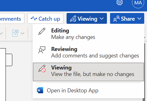 Inconsistent behaviour for switching between View/Edit mode in Desktop app and the browser when ...