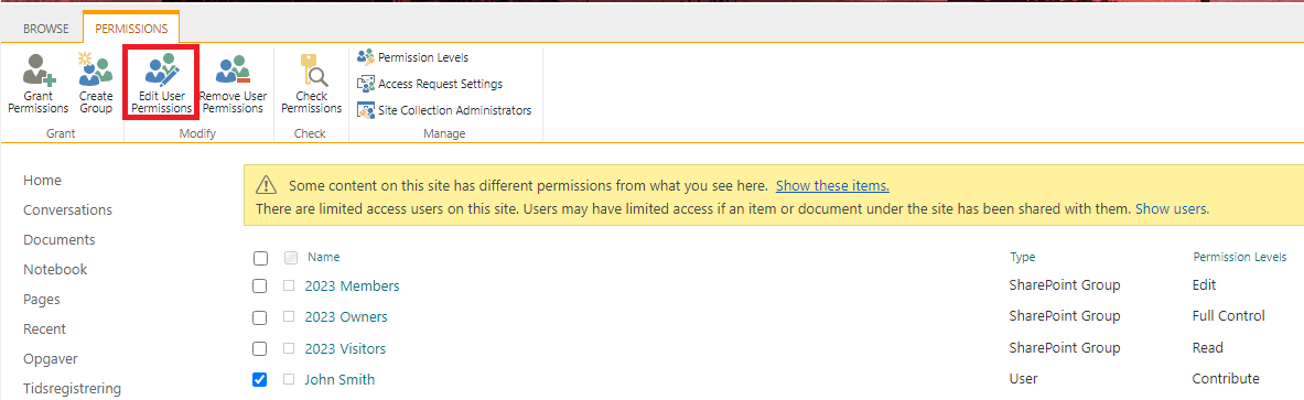 How to change a user's permission through a sharing link? - Microsoft Q&A