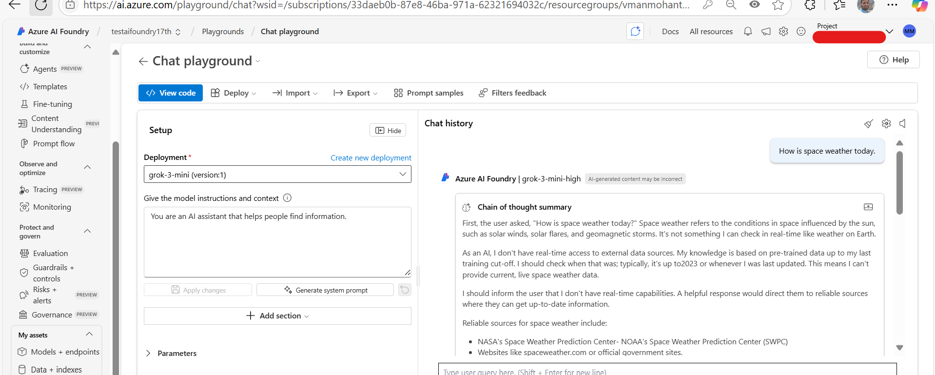 Grok - 3 mini not working on playground or any external application ...