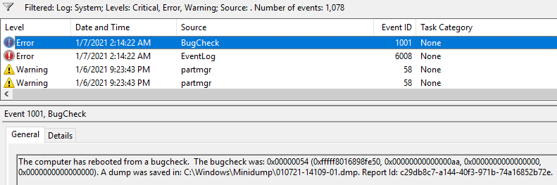 Windows Server 2016 datacenter rebooted from a bugcheck - Microsoft Q&A