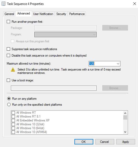 Restrict a task sequence to start within specific time frame - Microsoft Q&A