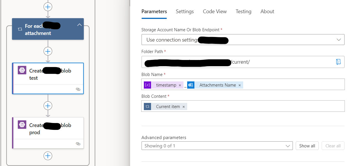 Using A Logic App How Can I Stop The Csv Email File Attachments From Downloading To Blob As A