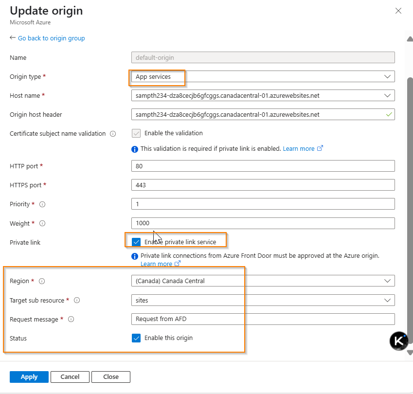 Origin (blob storage) has Allow Blob anonymous access Disabled and Azure Front Door doesn't ...