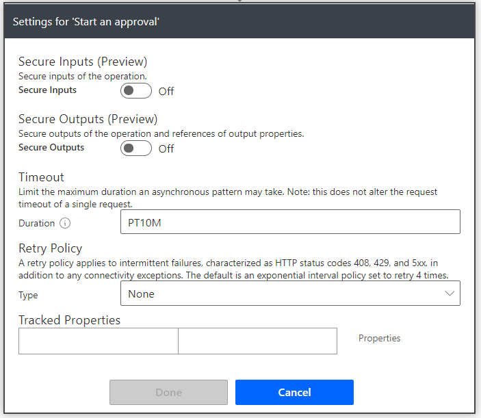 how do I turn off retry policy for approval action - Microsoft Q&A