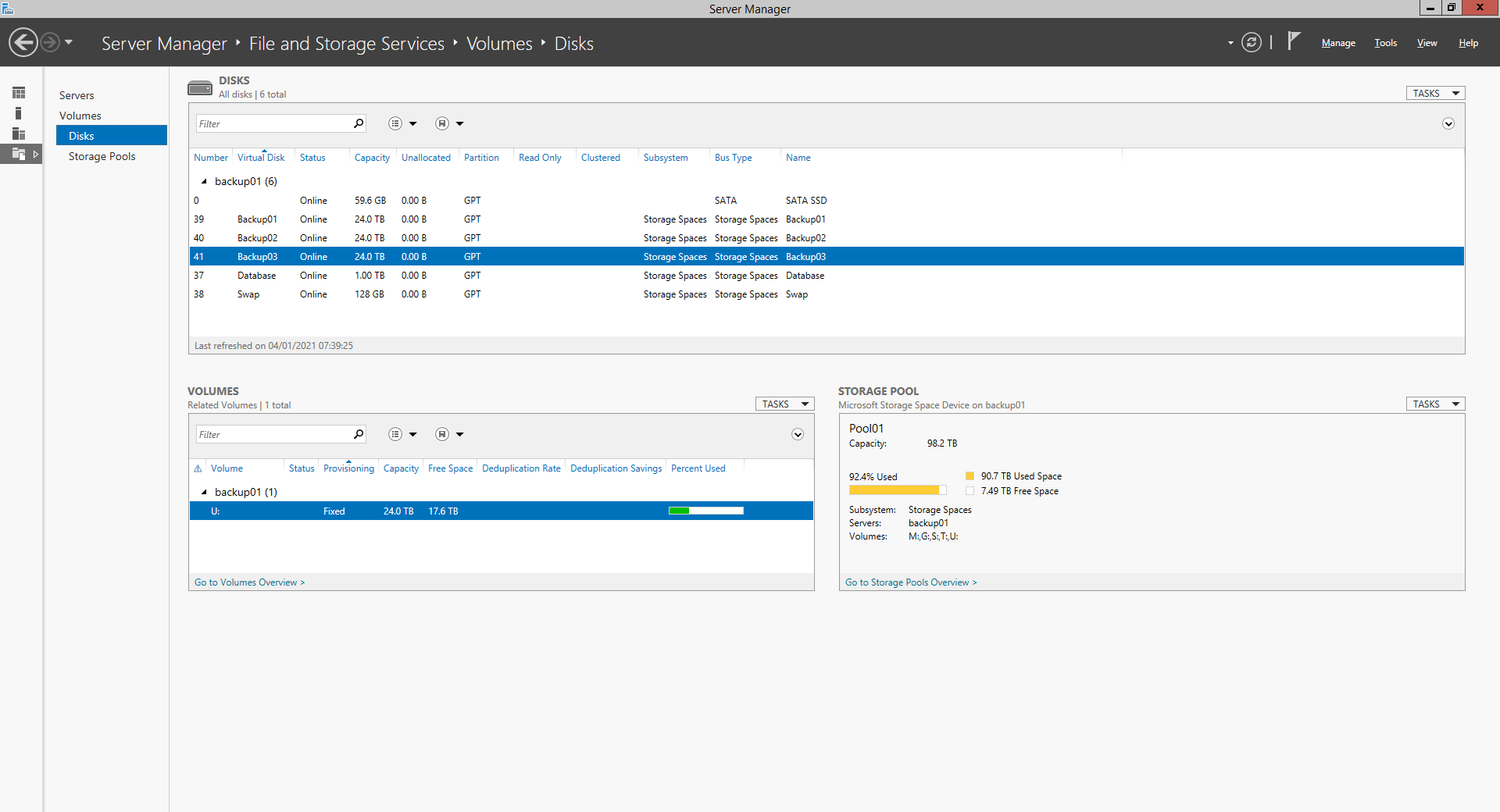 Server 2012 Storage Spaces Displaying Incorrect Pool Capacity Microsoft Qanda