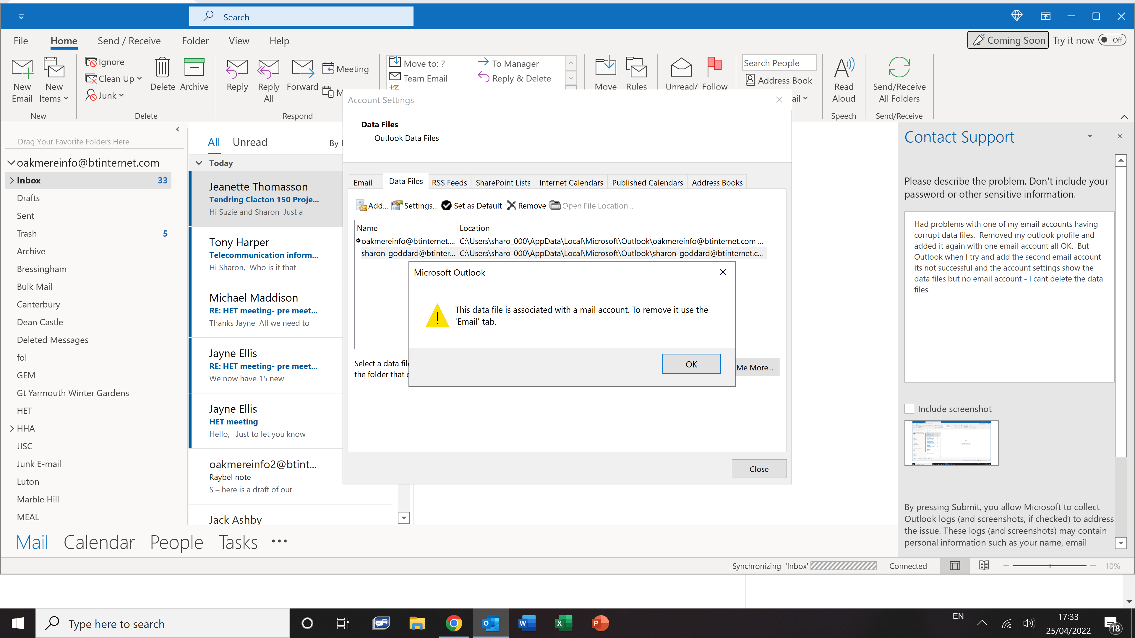 Outlook data files corrupt - Microsoft Q&A