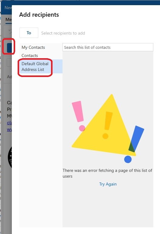How do I add a Global Address List in New Outlook Version 1.2024.223.300 (Production)? Also, how ...