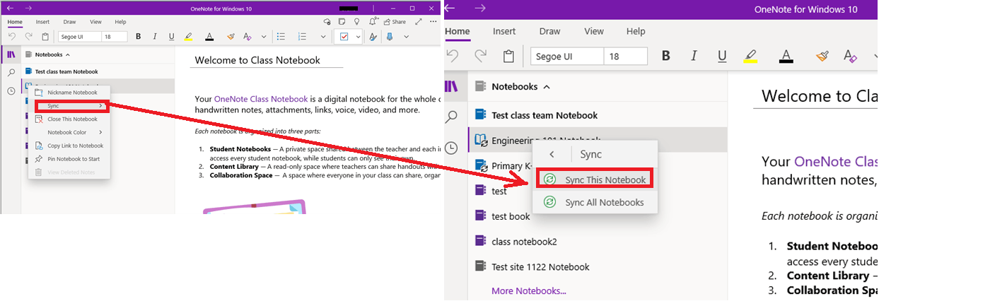 OneNote Class Notebook sync issue - Microsoft Q&A