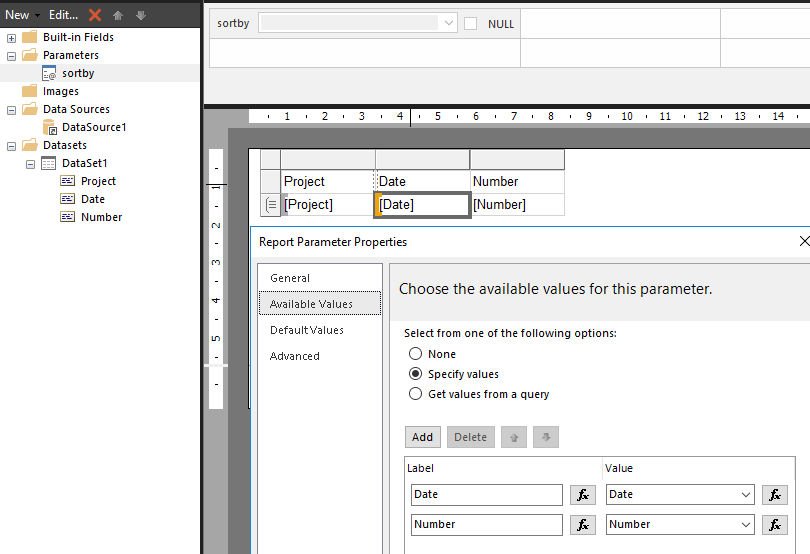 SSRS Pass the Sort Column Name to the Report for variable sorting - Microsoft Q&A