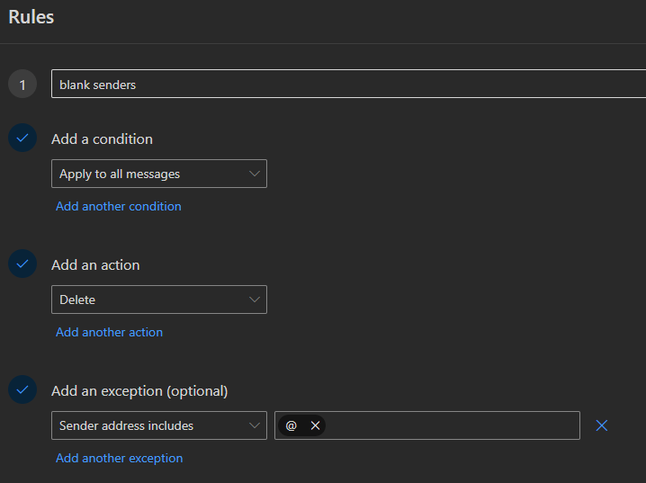 I'm am being swamped with junk/phishing emails that have no address to ...