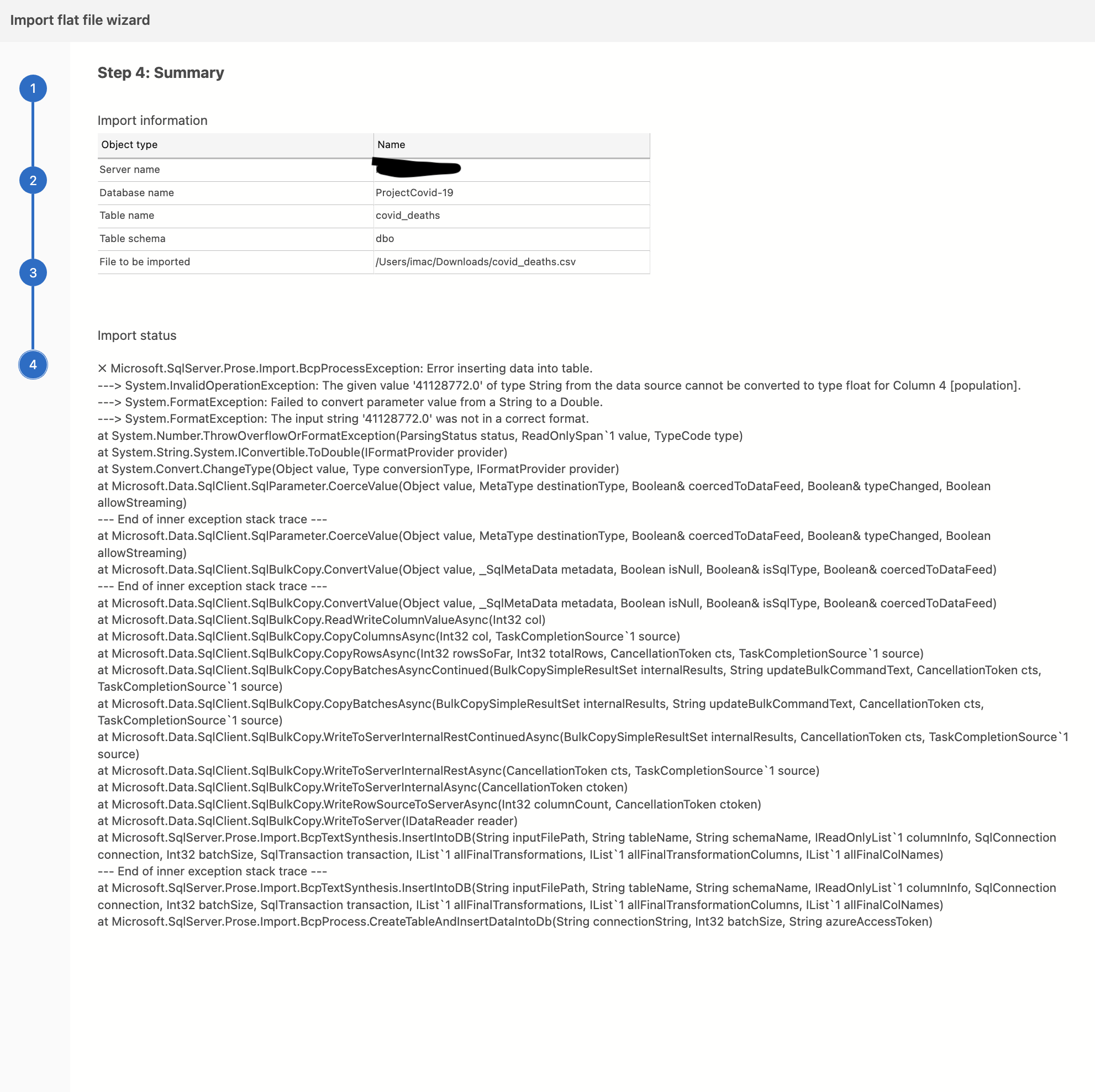 Error while importing through wizzard a CSV file - Microsoft Q&A Error while importing through wizzard a CSV file - Microsoft Q&A