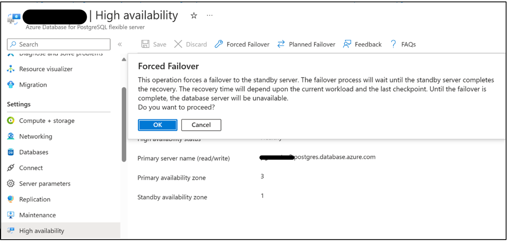 Azure PostgreSql flexi server - Failover logs - Microsoft Q&A