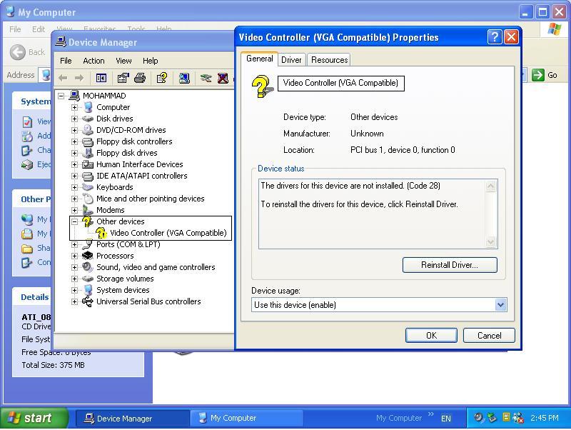 VGA is missed on Windows XP professional SP1 on a Desktop Computer - Microsoft Q&A