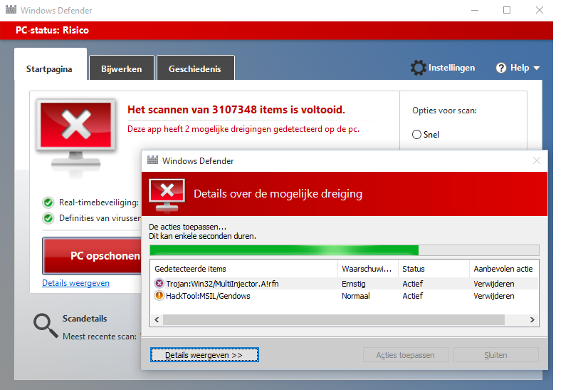 Trojan:Win32/MultiInjector.A!rfn and Gendows - Microsoft Q&A