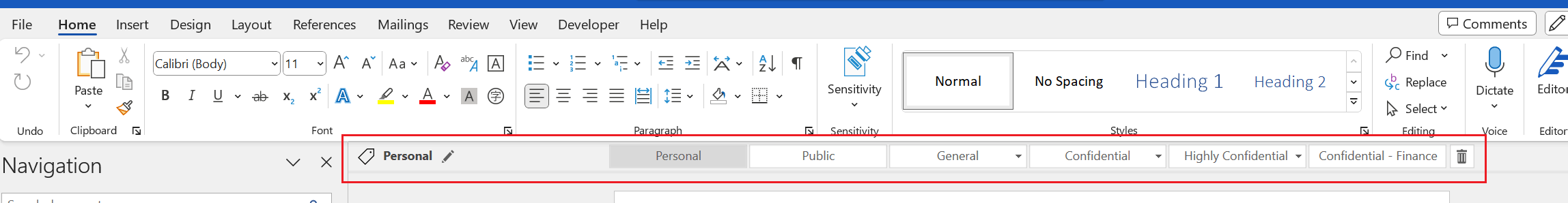 Show sensitivity bar in office apps - Microsoft Q&A
