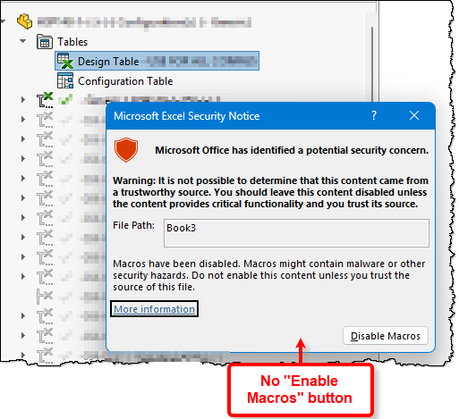 Using macros for a solidworks excel design table is consistently ...