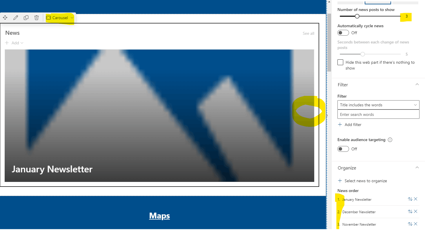 Sharepoint news in carousel layout not working - Microsoft Q&A