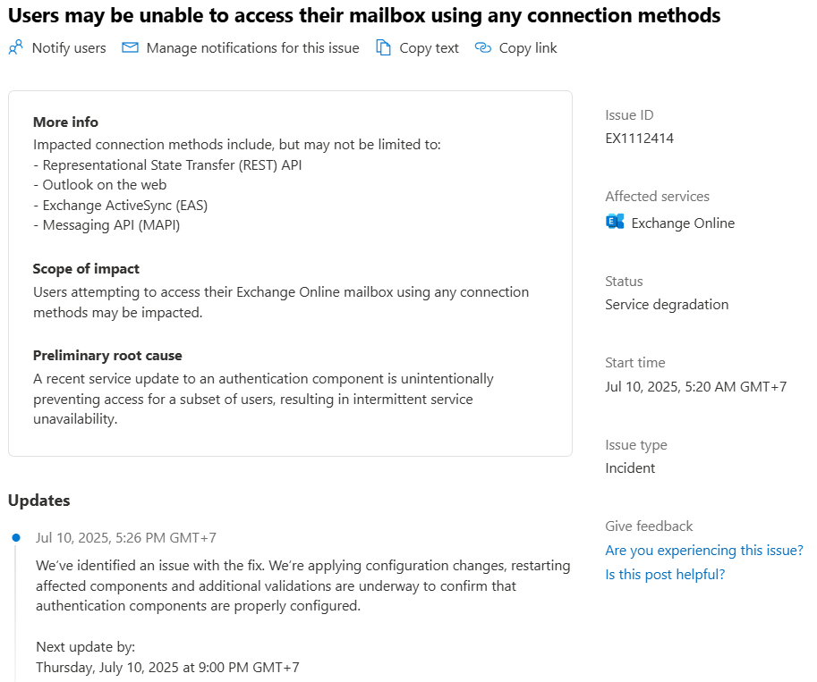 Error 401 when logging in to outlook - Microsoft Q&A