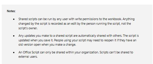 Can a colleague run my Office Script in Excel if I shared it with VIEW ...