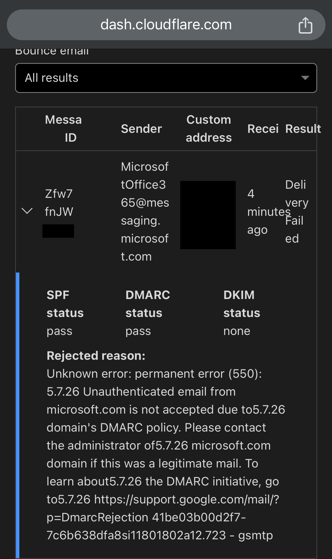 one time passcode emails for o365 encrypted emails are not being ...