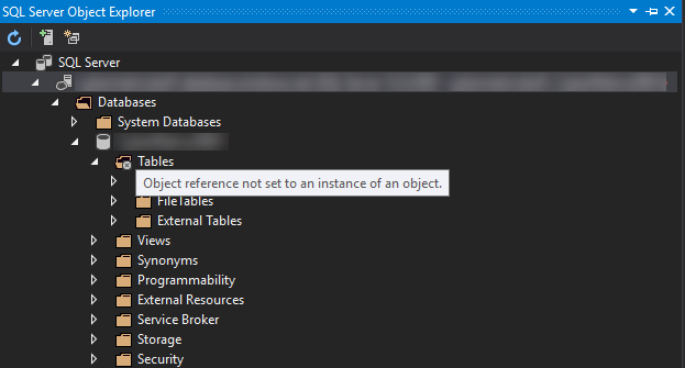 Vs2019 Ssdt Object Reference Not Set To An Instance Of An Object Microsoft Qanda