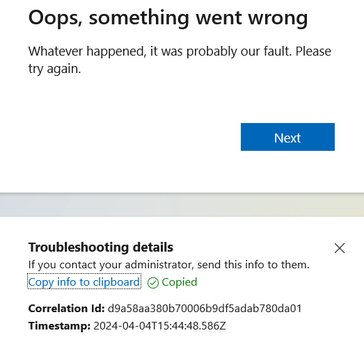 How to fix this Correlation Id: d9a58aa380b70006b9df5adab780da01 ...