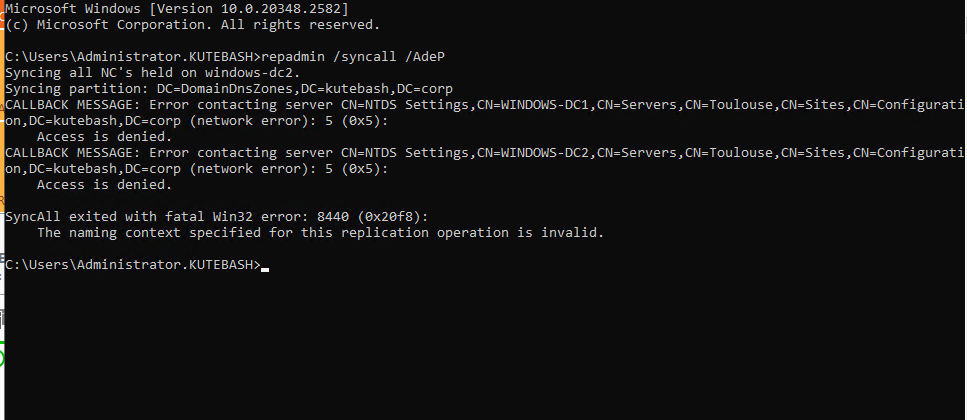 Ad Replication Error Messed Up Domain Dont Know What Is Going On 