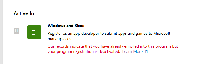 Apps and Games workspace is not displaying on partner center account ...