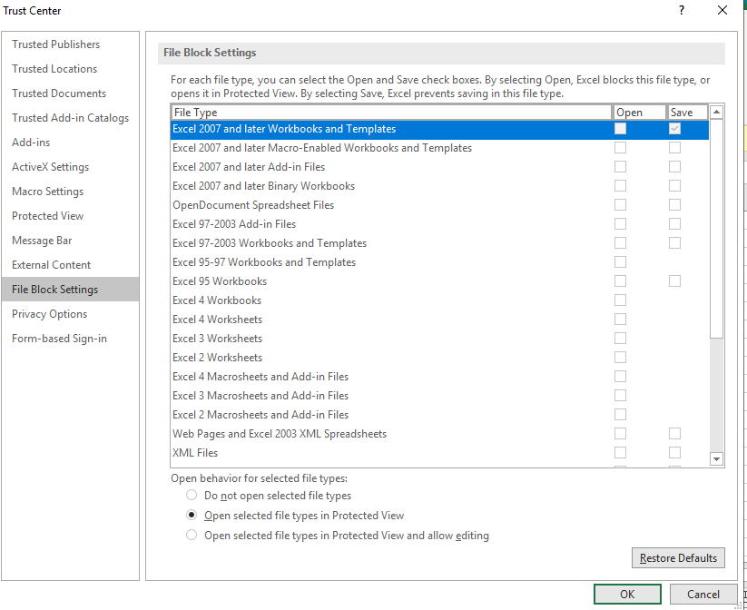 GPO to restrict users changing the file block settings - Microsoft Q&A
