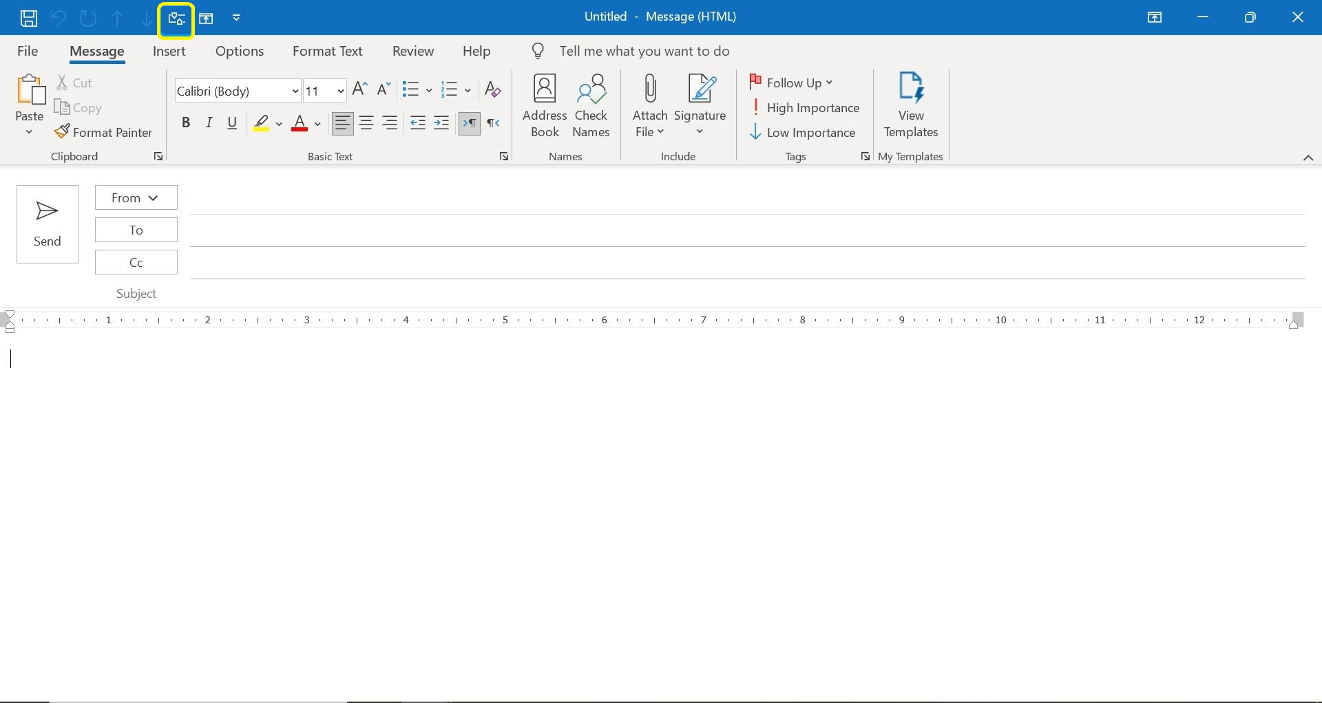 Outlook compose message - how to let Ruler appear permanently - Microsoft Q&A