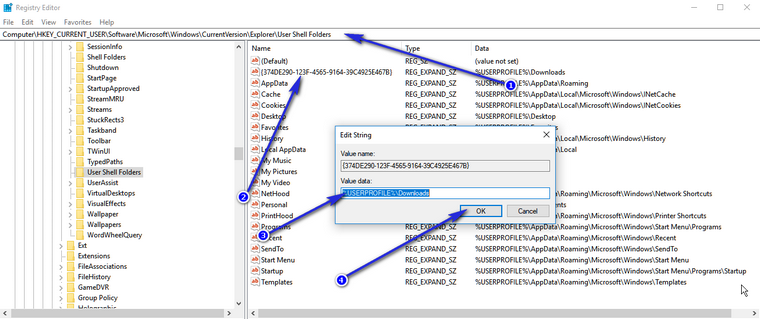 Unable to restore original downloads folder location - Microsoft Q&A
