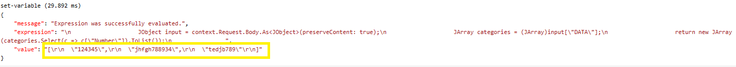 how to extract a set of values from a json array in azure apim policies - Microsoft Q&A