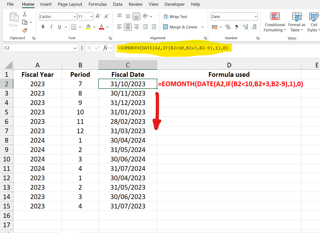Convert fiscal year and month into a calendar date (FY to CY ...