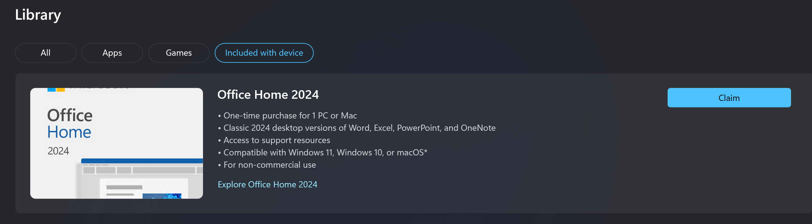 How to claim Office Home 2024 from Microsoft Store - Microsoft Q&A