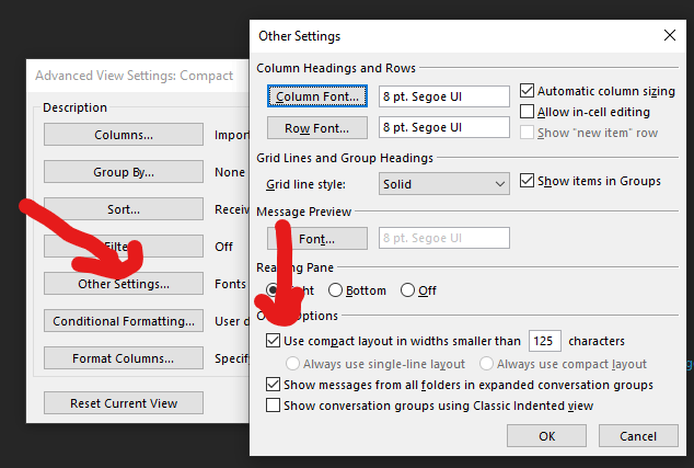 Title of my emails in the Reading Pane in Outlook displays the 'From ...