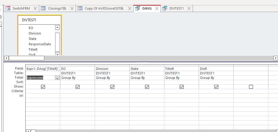 How to use the DAvg in Expression Builder - Microsoft Q&A