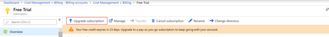 How to upgrade trial subscription after one year? - Microsoft Q&A